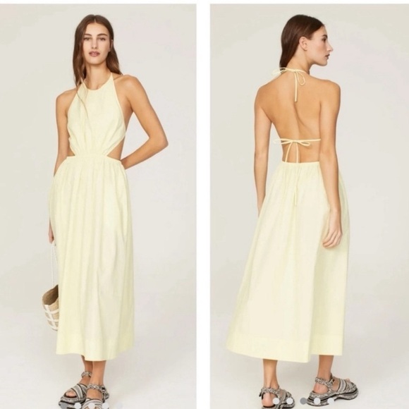 STAUD | Dresses | Nwt Staud Vanessa Cutout Maxi Back Tie Dress In Pale ...
